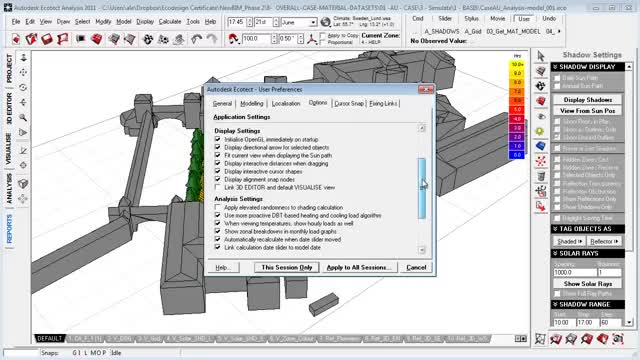 Ecotect Best Practices: Setting up your workspace. Saving and loading settings - نماشا